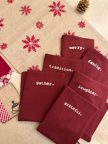 The Minimalist Set of 6 Message Table Napkins | Kri