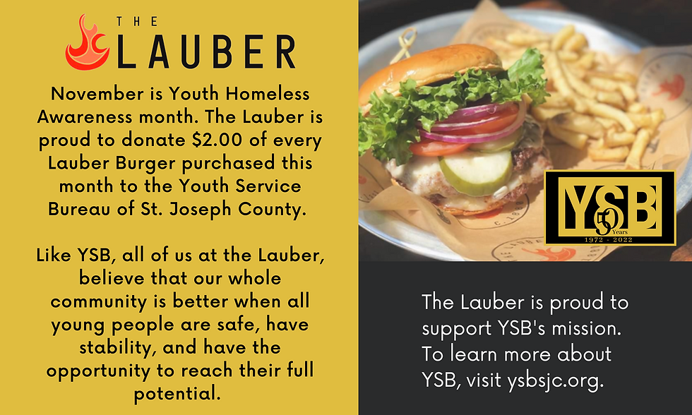 WNDU: YSB partners with The Lauber Kitchen & Bar for Homeless Youth ...