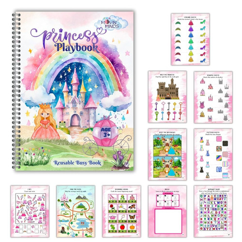 Princess Playbook Mini Book| Write & Erase | Princess puzzles and games ...