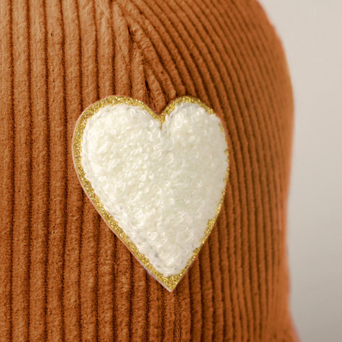Chenille Heart Patch Corduroy Baseball Cap | MADEBYDESIGNS