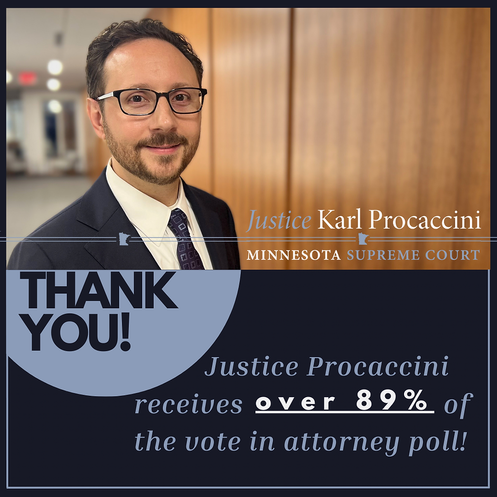 Justice Procaccini Receives Over 89% of the Vote in Attorney Poll