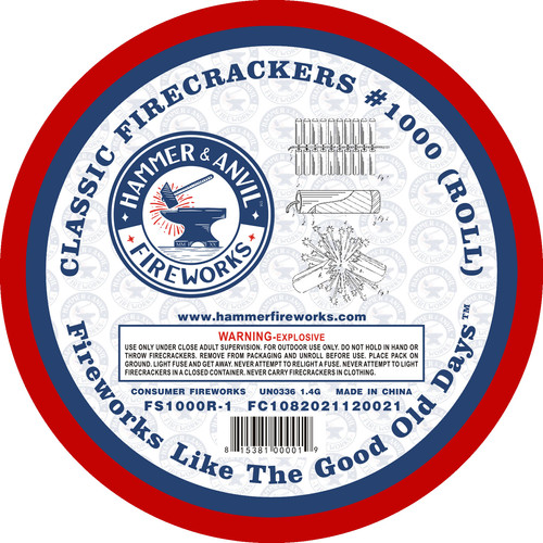 CLASSIC FIRECRACKERS #1000 (ROLL) | hammerandanvil