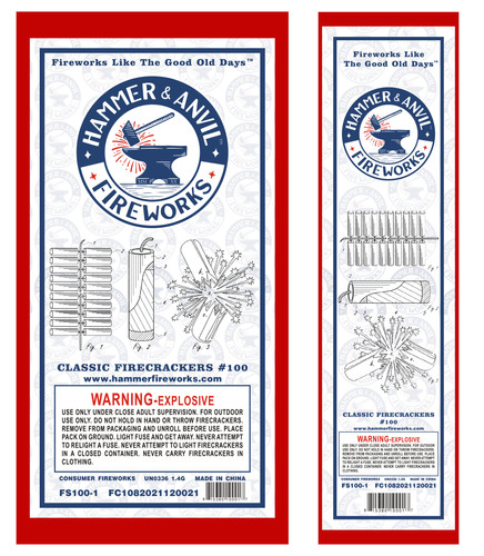 CLASSIC FIRECRACKERS #100 (STRING) | hammerandanvil