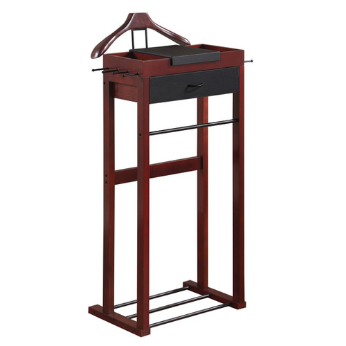 Proman Products Winston Freestanding Wooden Clothes Valet Stand ...