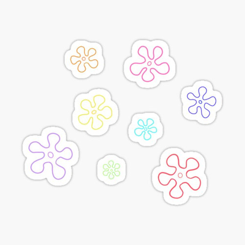 Spongebob Flower Stickers | m & d