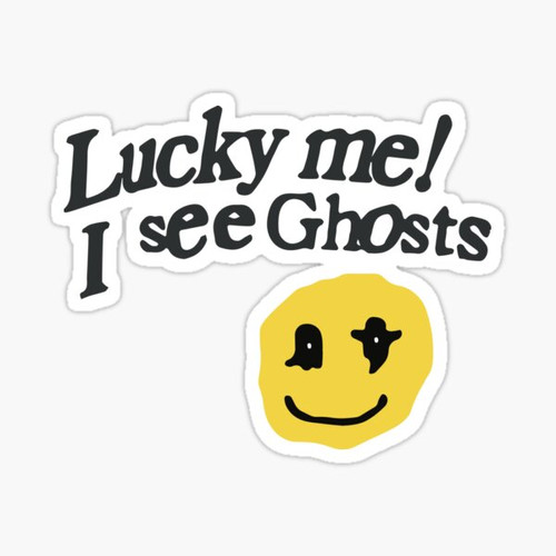 Ghost Smiley Face Sticker | m & d