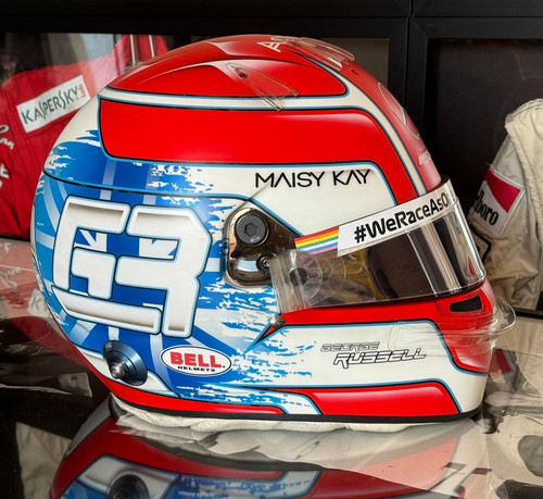 Race helmet 2020 George Russell Williams Silverstone 70th Anniversary ...