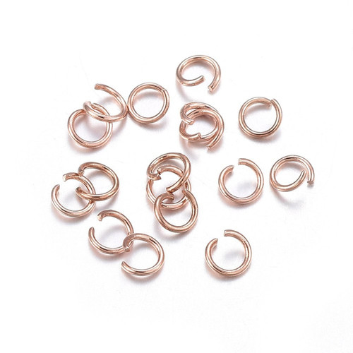 3mm Stainless Steel Rose Gold Jump Rings | Nish Nosh