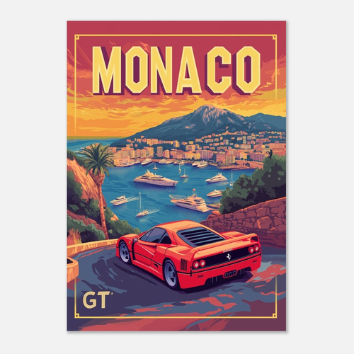 Ferrari F40 in Monaco - Premium Matte Paper Poster | My Site