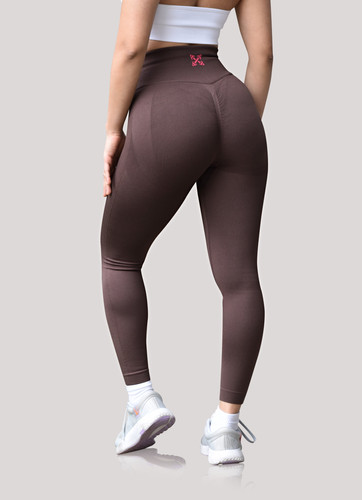 Seamless Figure Flattering Leggings- Coffee Brown | Gymbay Official
