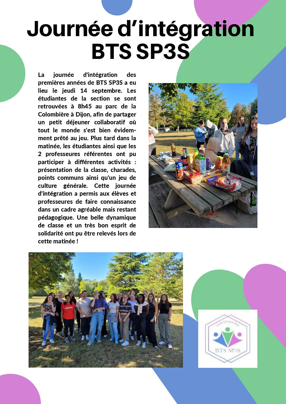 Journée d'intégration BTS SP3S