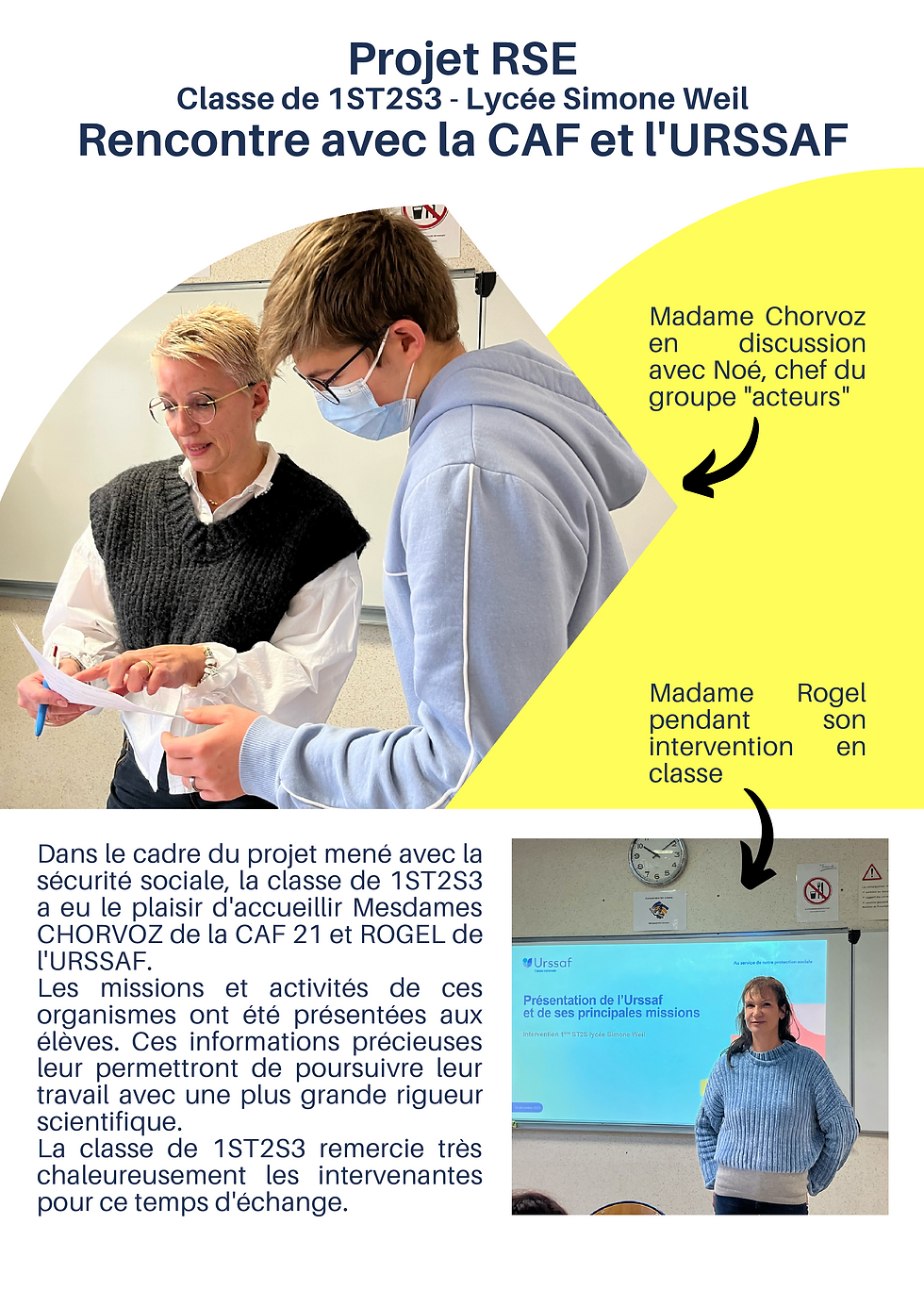 Projet RSE → Rencontre avec la CAF et l'URSSAF
