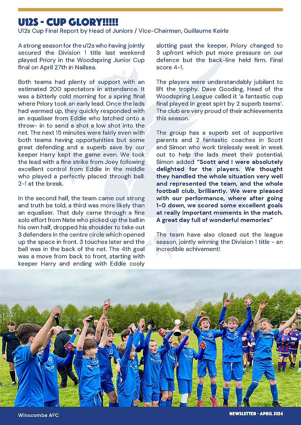 NEWSLETTERS | Winscombe FC