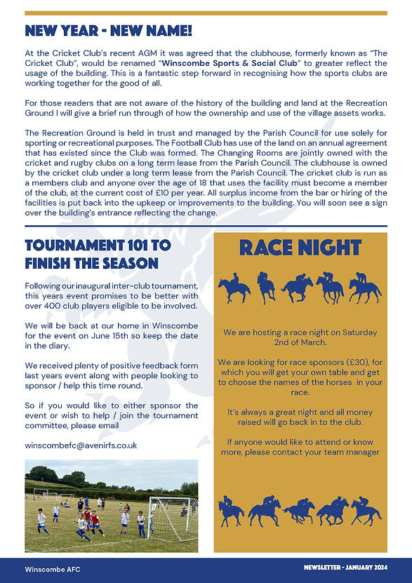 NEWSLETTERS | Winscombe FC