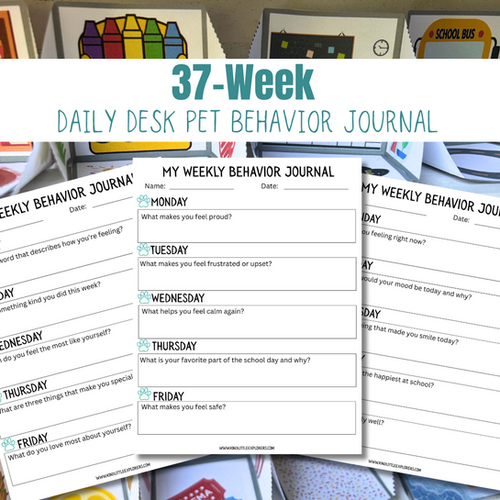 Daily Desk Pet Behavior Journal – 37 Weeks of SEL Writing Prompts (PDF ...
