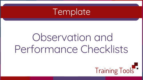 Template: Observation and Performance Checklists | RTO & VET Services
