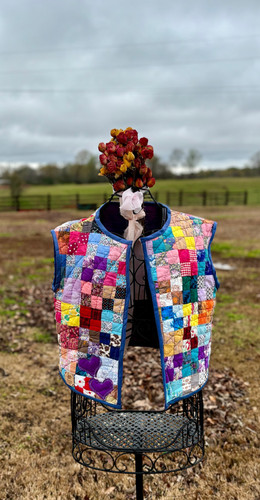 Purple Postage Stamp (reversible) Vest | Jeffsjen Designs