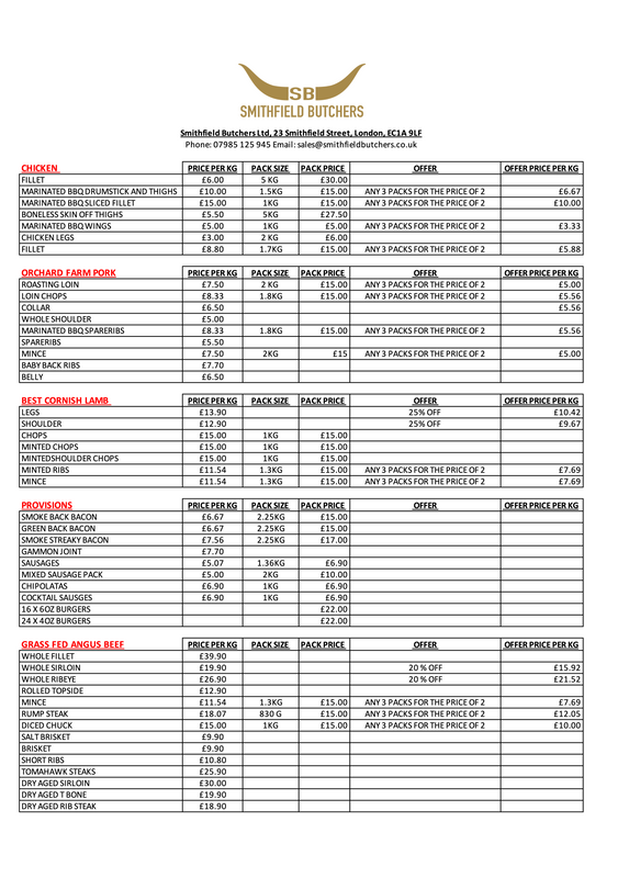 OFFERS | Smithfield Butchers