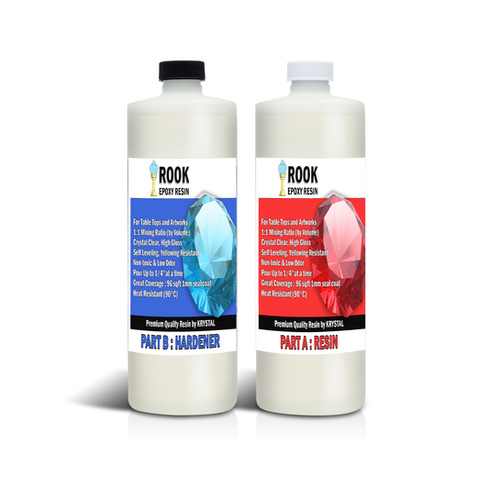 Artwork and Table top coat 1 Litre (33.8 oz) Clear Resin Kit | krystalresin