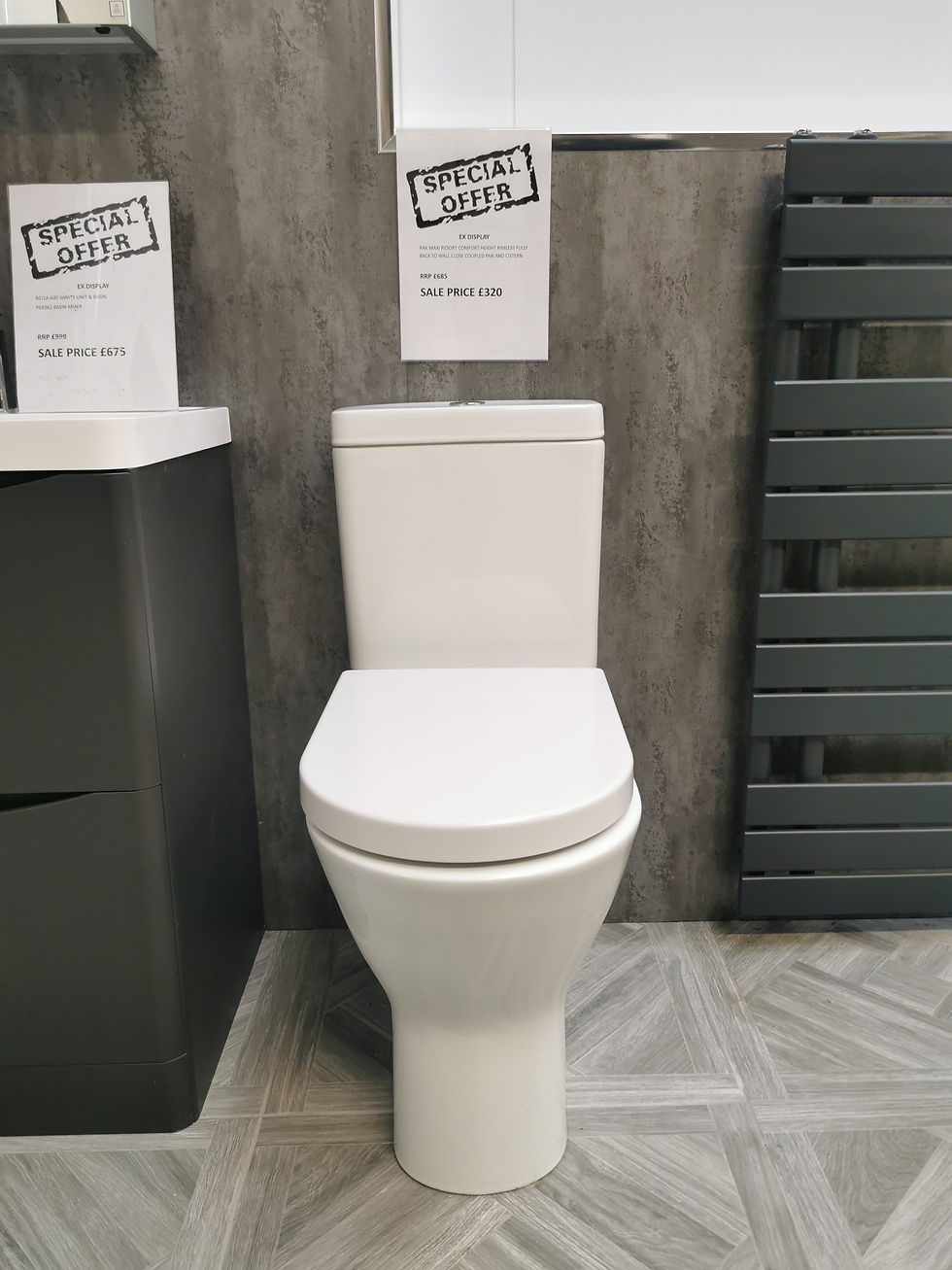 RAK Resort Comfort Height Fully BTW Rimless C/C WC & Soft Close Seat ...