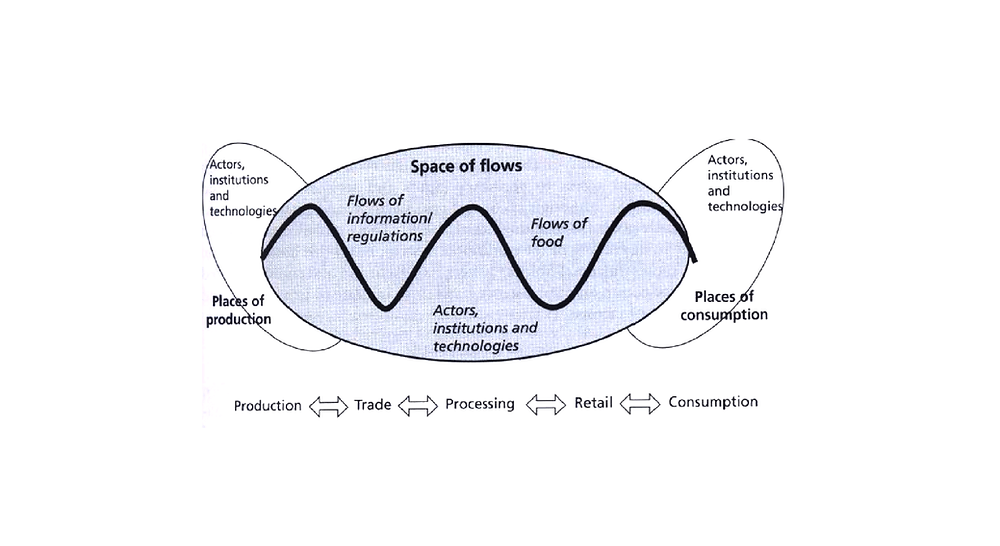 Space of Flows and Space of Places