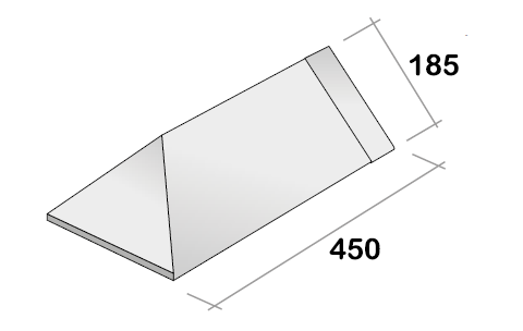 450mm capped angular ridge hip end | Roofing Yard Ltd