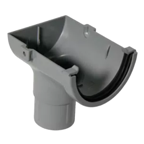 Stop End Outlet - Grey Round | Roofing Yard Ltd