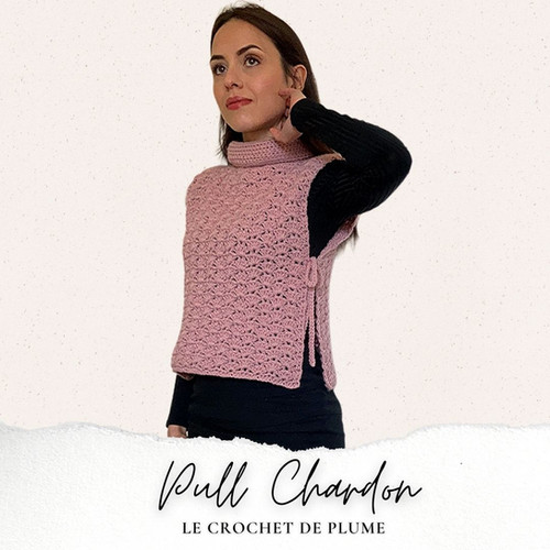 Pull au crochet PDF patron Chardon poncho | Le crochet de Plume