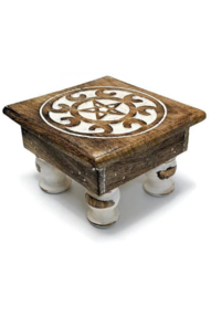 White Celtic Pentacle altar table | BazaarMystik