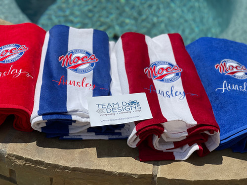 Custom College Personalized Beach Towels~a Grad Gift | Team D Designs