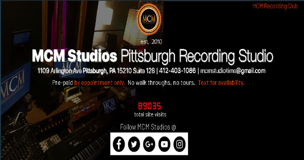 MCM Music Studio | Recording + Mixing + Mastering | Pittsburgh