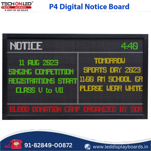 P4 Digital Notice Board for School College Office Factory | Techon Led ...