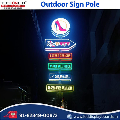 Outdoor Sign Pole 18ft | Techon Led India