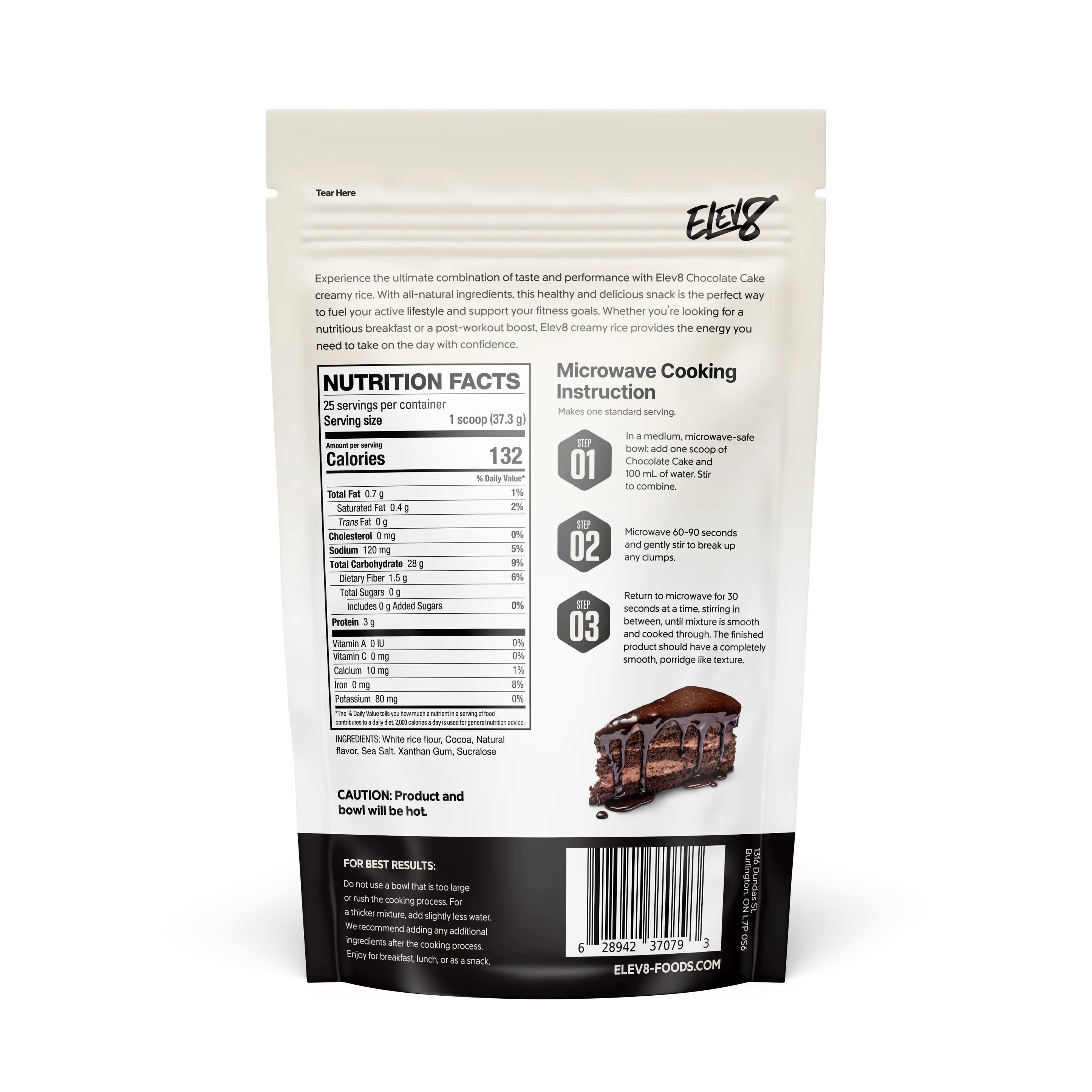 Elev8 Chocolate Cake Cream Of Rice | Adapted Physiques