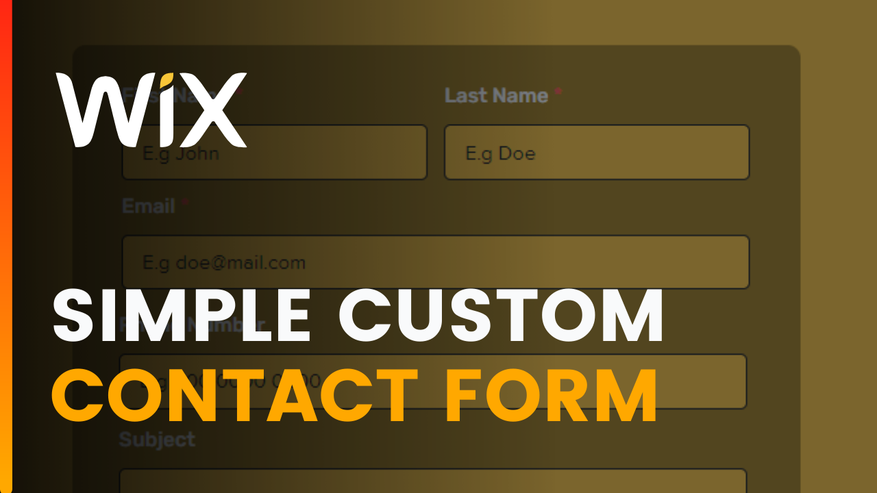 Adding a Custom Contact Form in WIX + Email Notification | Wix Ideas