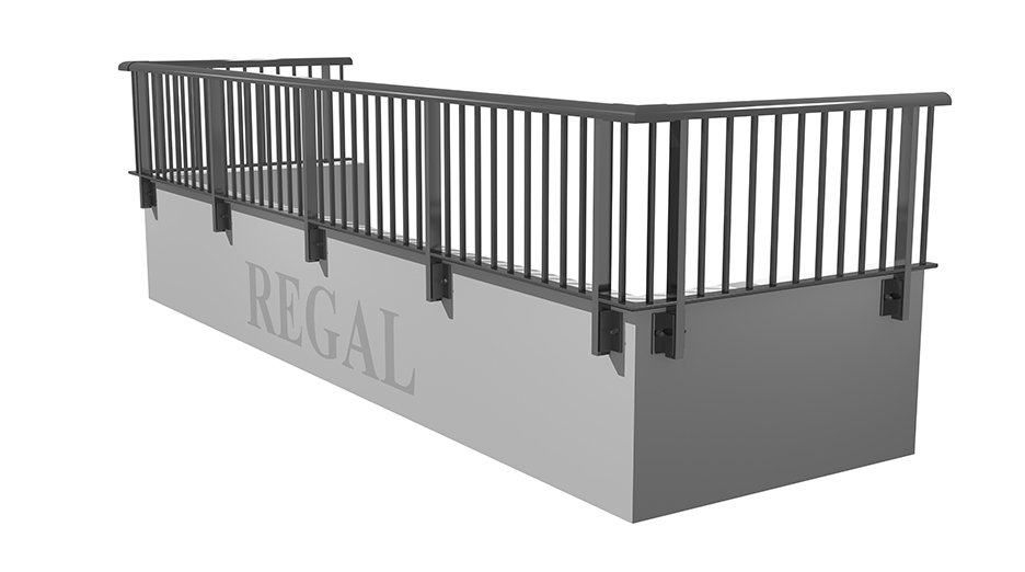Side Mounted Parapet - RR - 3000PR Pickets Parapet Railing | Regal