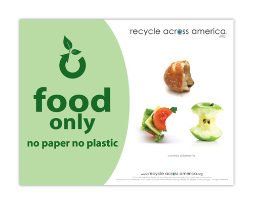 Food Only (Bilingual) - Standardized Compost Bin Label - 8.5x11 ...