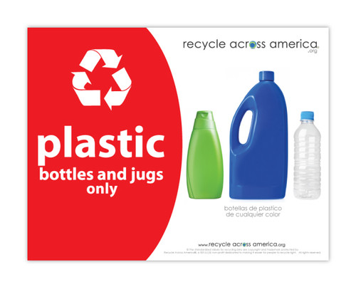 Plastic Bottles and Jugs - Standardized Recycling Label - 8.5x11 ...