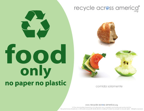 Food - Recycling Label 8.5" X 11" | recycleacrossamerica