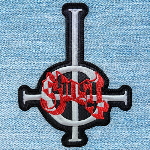GHOST - Inverted Cross Logo Embroidered Patch | black-wings