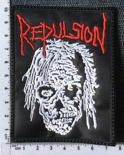 REPULSION - Death Logo EMBROIDERED PATCH | black-wings