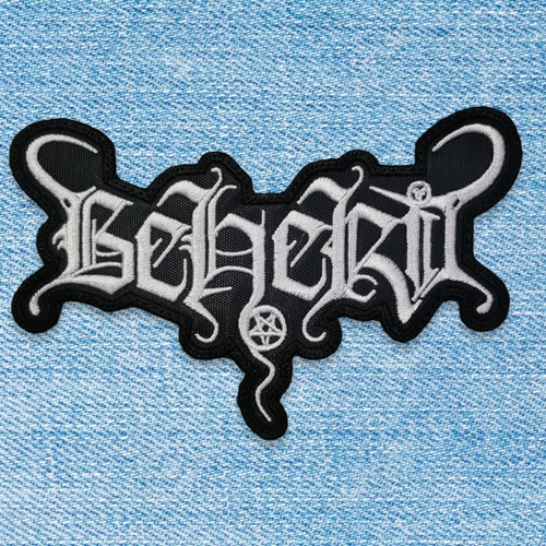 BEHERIT - Logo (New white) Embroidered Patch | black-wings