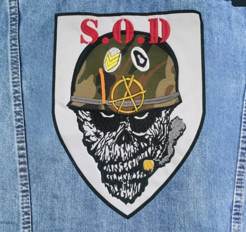 S.O.D. - Sargent D EMBROIDERED BACK PATCH | black-wings