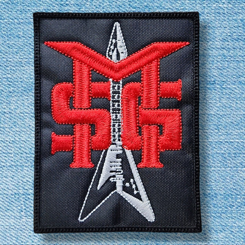 MSG - Logo Guitars (square) EMBROIDERED PATCH | black-wings