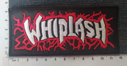 WHIPLASH - Logo ( red/white) EMBROIDERED PATCH | black-wings