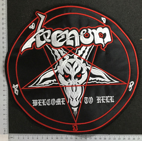 VENOM - Welcome To Hell (Red-Gold-White) EMBROIDERED BACK PATCH | black ...
