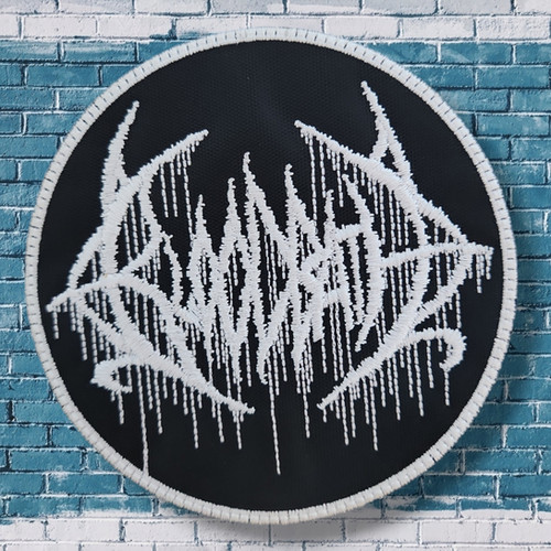 BLOODBATH - Logo (white-red) EMBROIDERED PATCH | black-wings