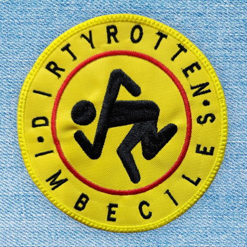 D.R.I. - Logo Round (yellow) EMBROIDERED PATCH | black-wings