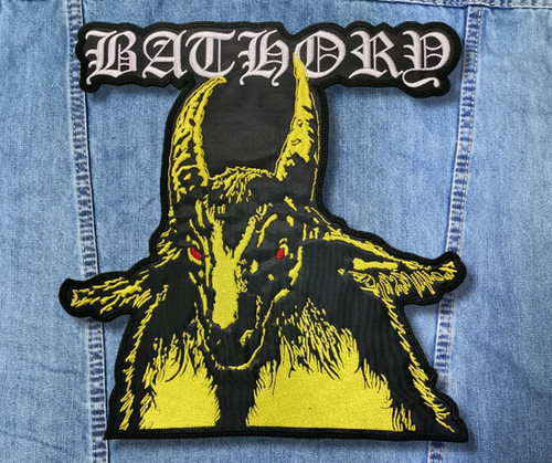 BATHORY - Yellow Shaped Goat EMBROIDERED BACK PATCH | black-wings