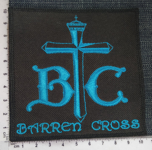 BARREN CROSS - Logo EMBROIDERED PATCH | black-wings